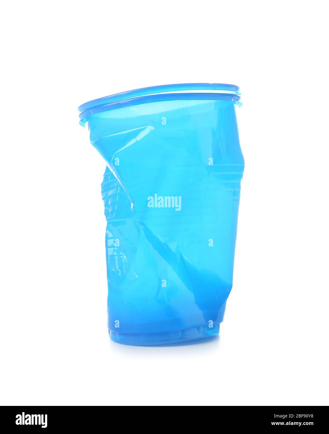 Plastic cup on white background. Recycling concept Stock Photo - Alamy