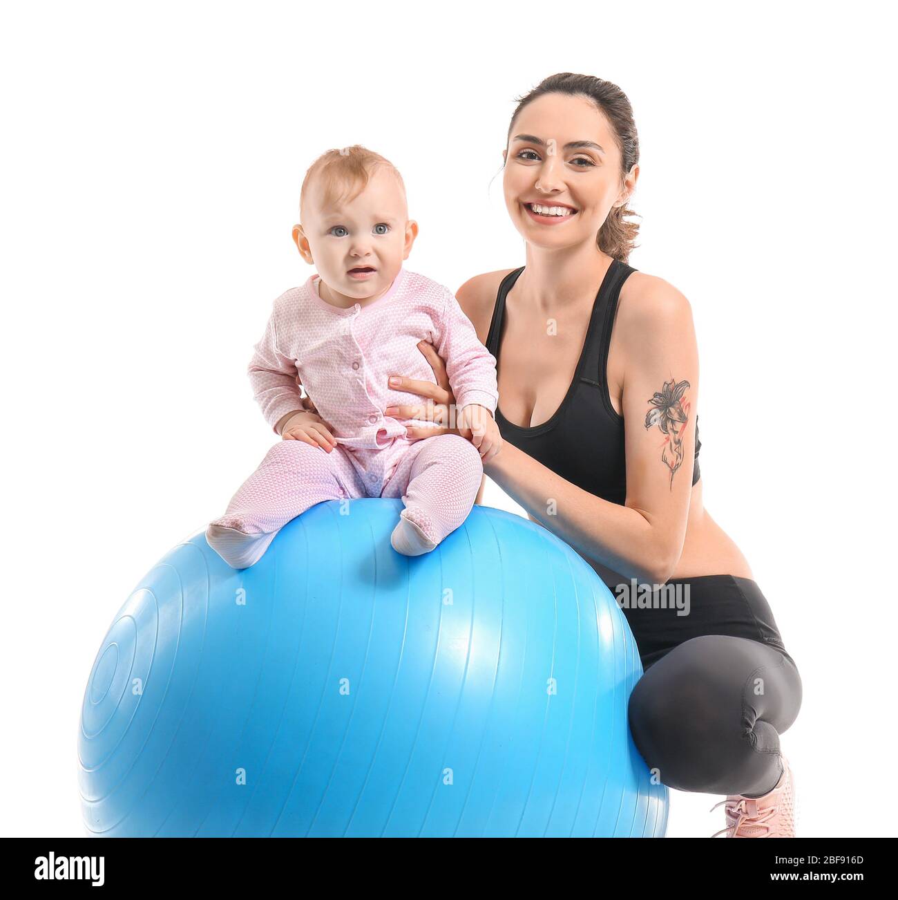 Cute baby doing exercises ball hi-res stock photography and images - Alamy