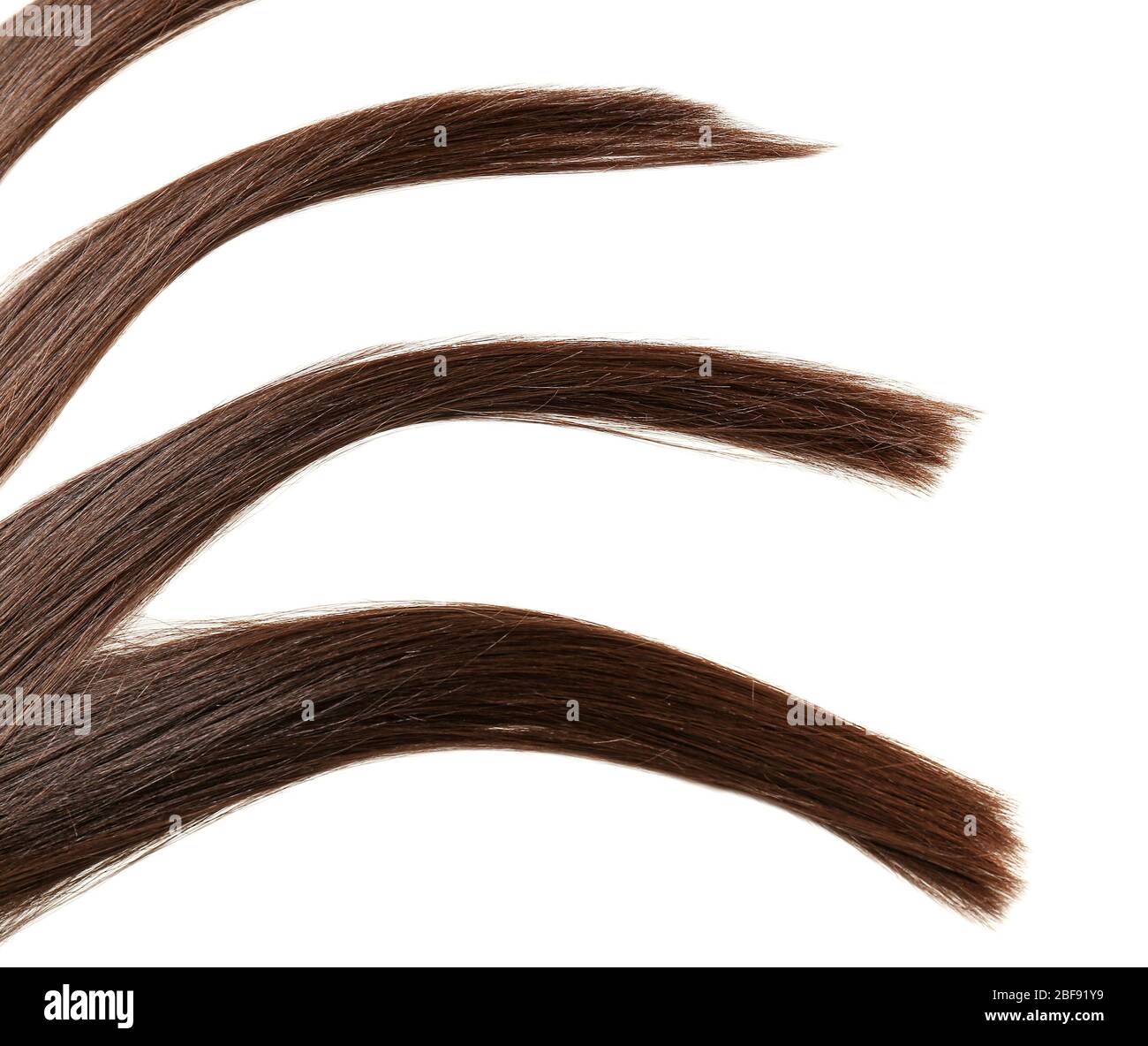 Strands of beautiful straight hair on white background Stock Photo - Alamy