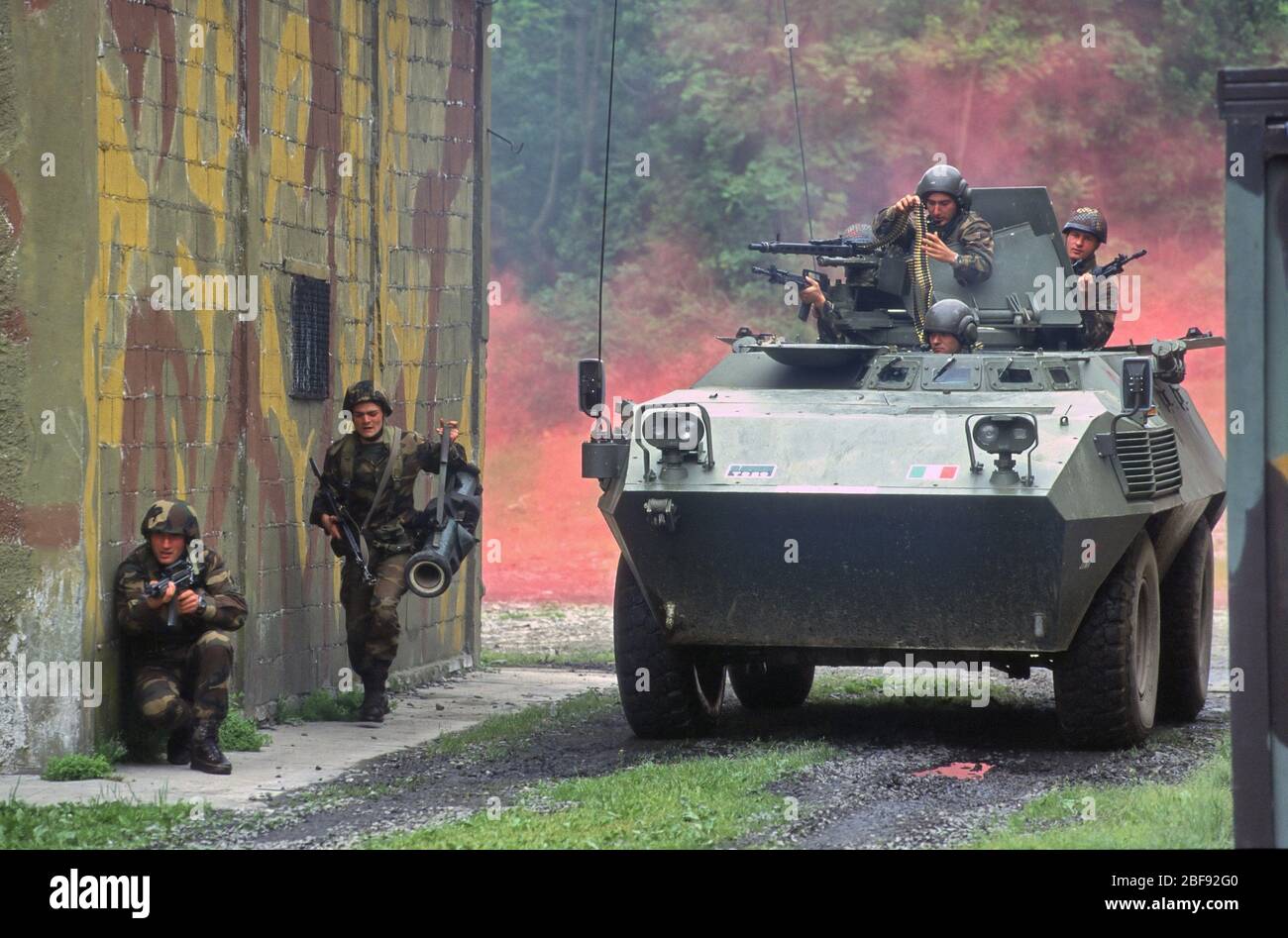 Italian Army. FIAT 6614 light armored car during NATO exercises in ...