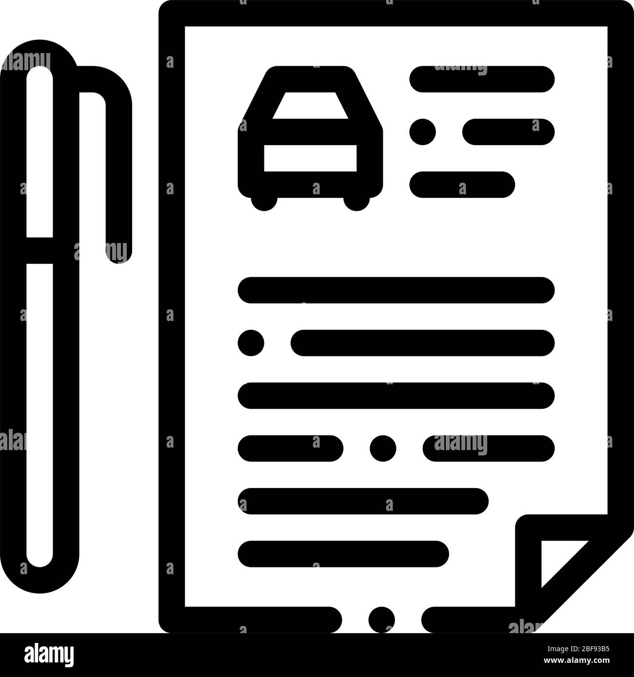 car purchase agreement icon vector outline illustration Stock Vector ...