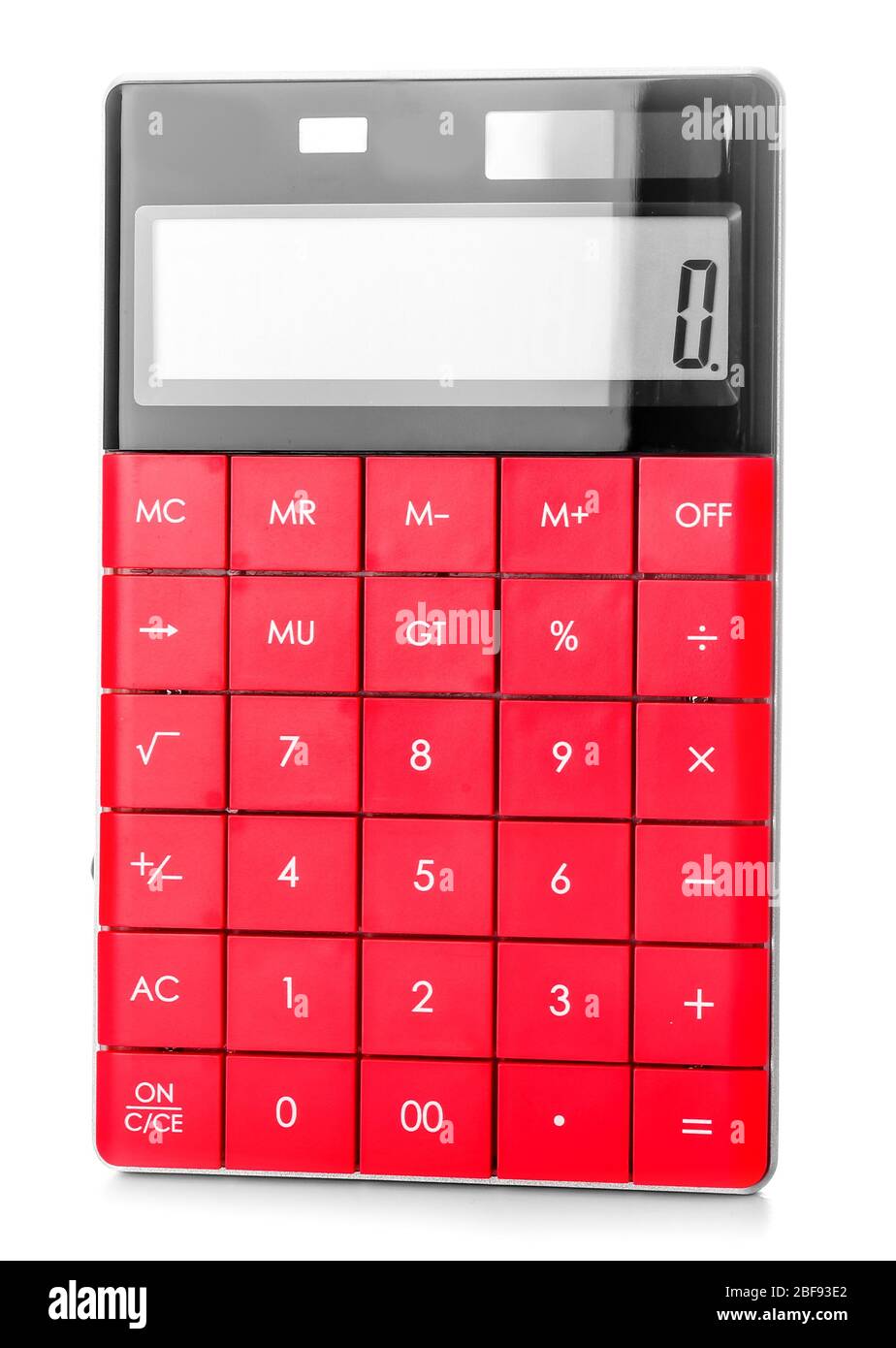 Modern calculator on white background Stock Photo - Alamy