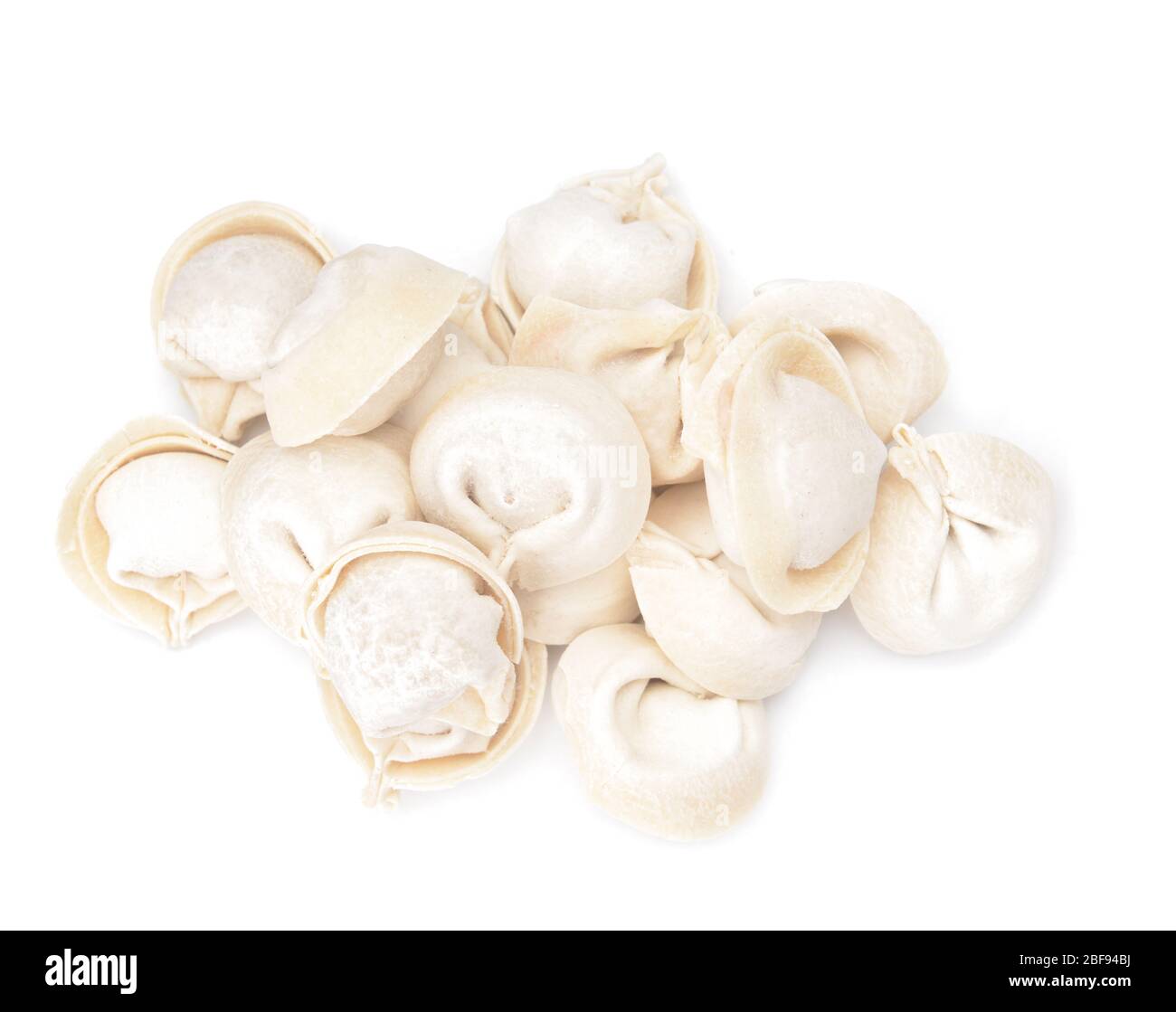 Raw fresh dumplings on white background Stock Photo - Alamy