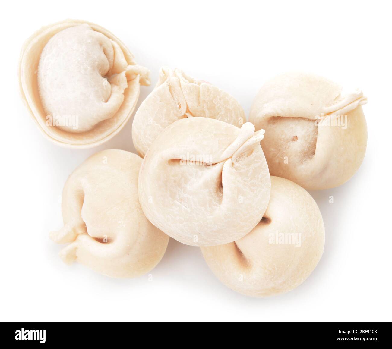 Raw fresh dumplings on white background Stock Photo - Alamy
