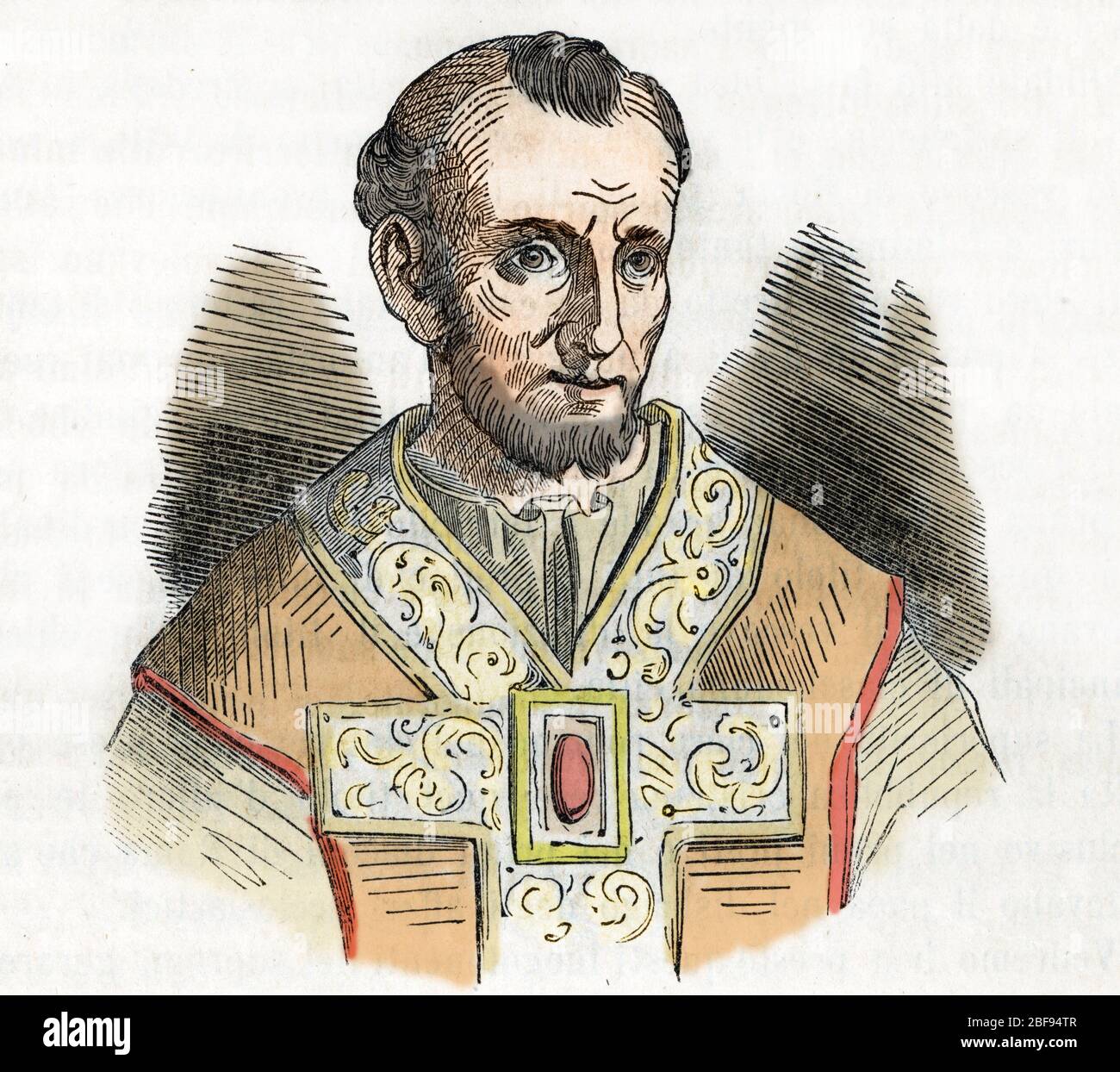 Moyen Age : representation du pape Nicolas Ier le Grand (Nicola I ...