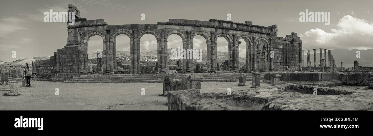 Old Roman ruins in Volubilis Stock Photo - Alamy