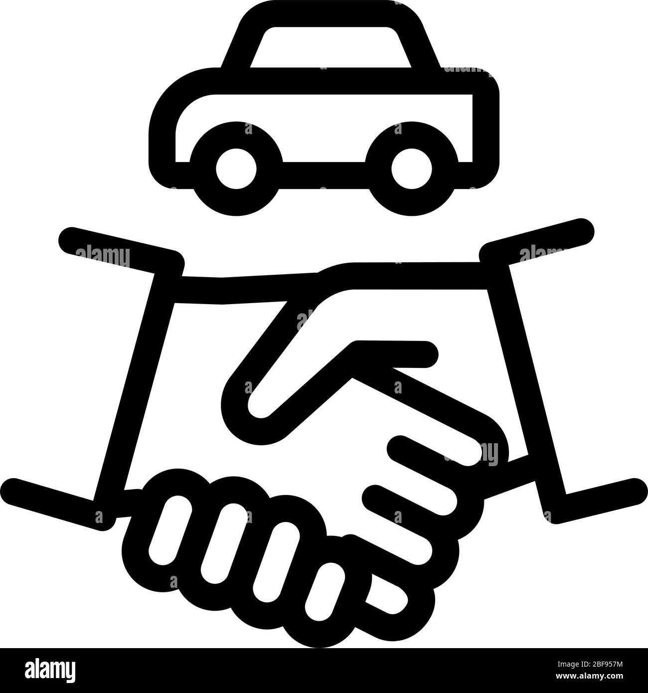 car purchase deal icon vector outline illustration Stock Vector Image ...