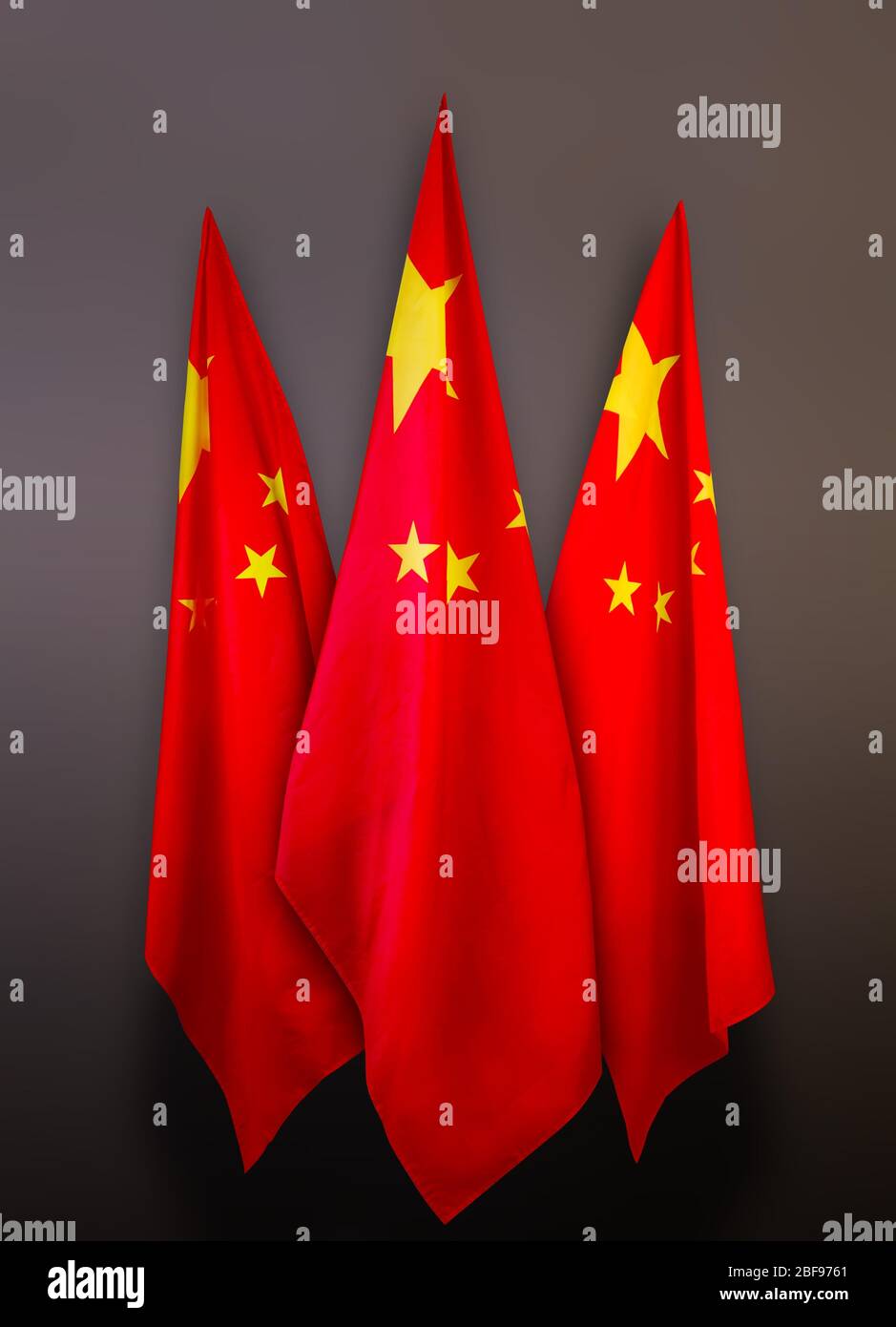three China Flag Stock Photo - Alamy