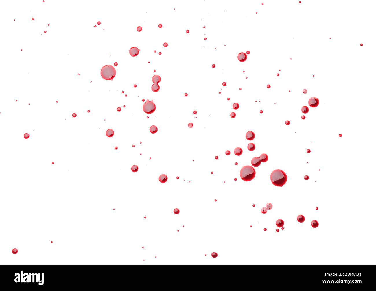 Blood spots on white background Stock Photo - Alamy