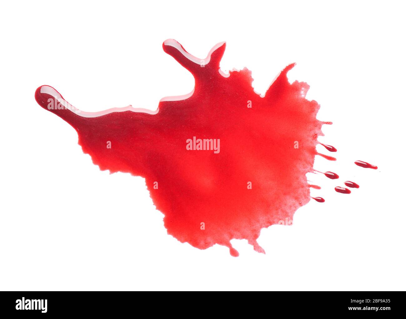 Blood spot on white background Stock Photo - Alamy