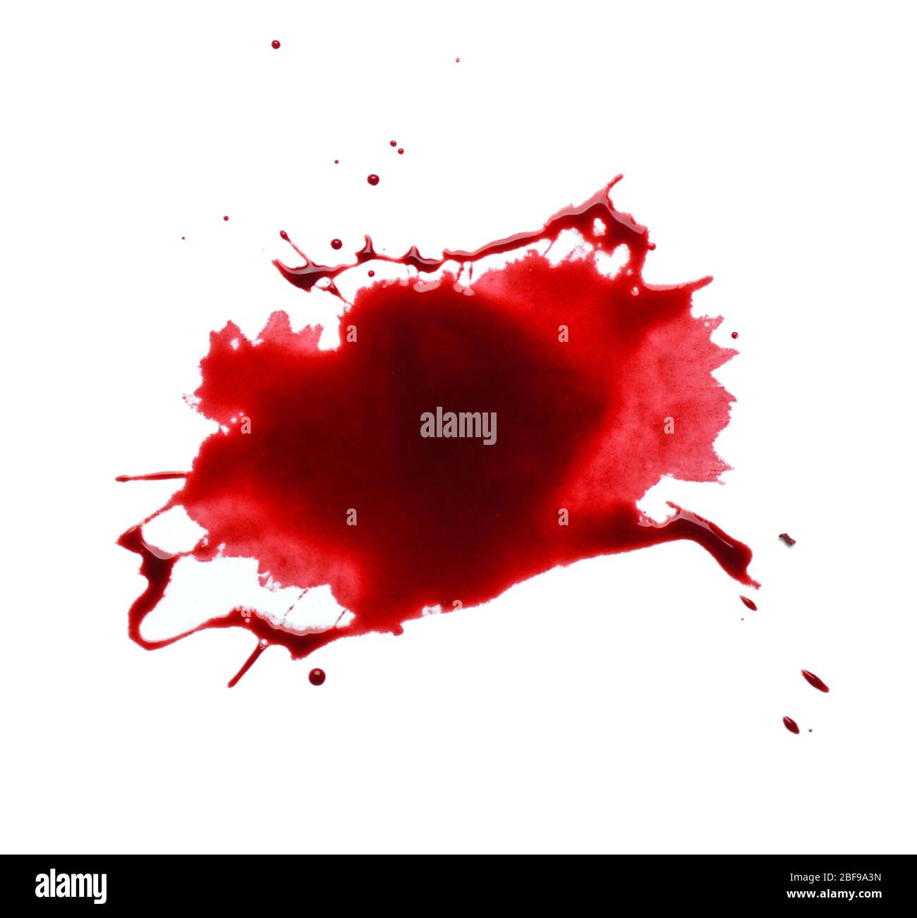 Blood spot on white background Stock Photo - Alamy