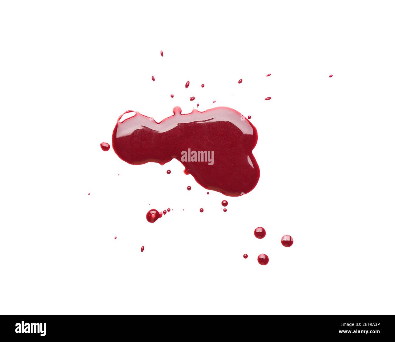 Blood spot on white background Stock Photo - Alamy