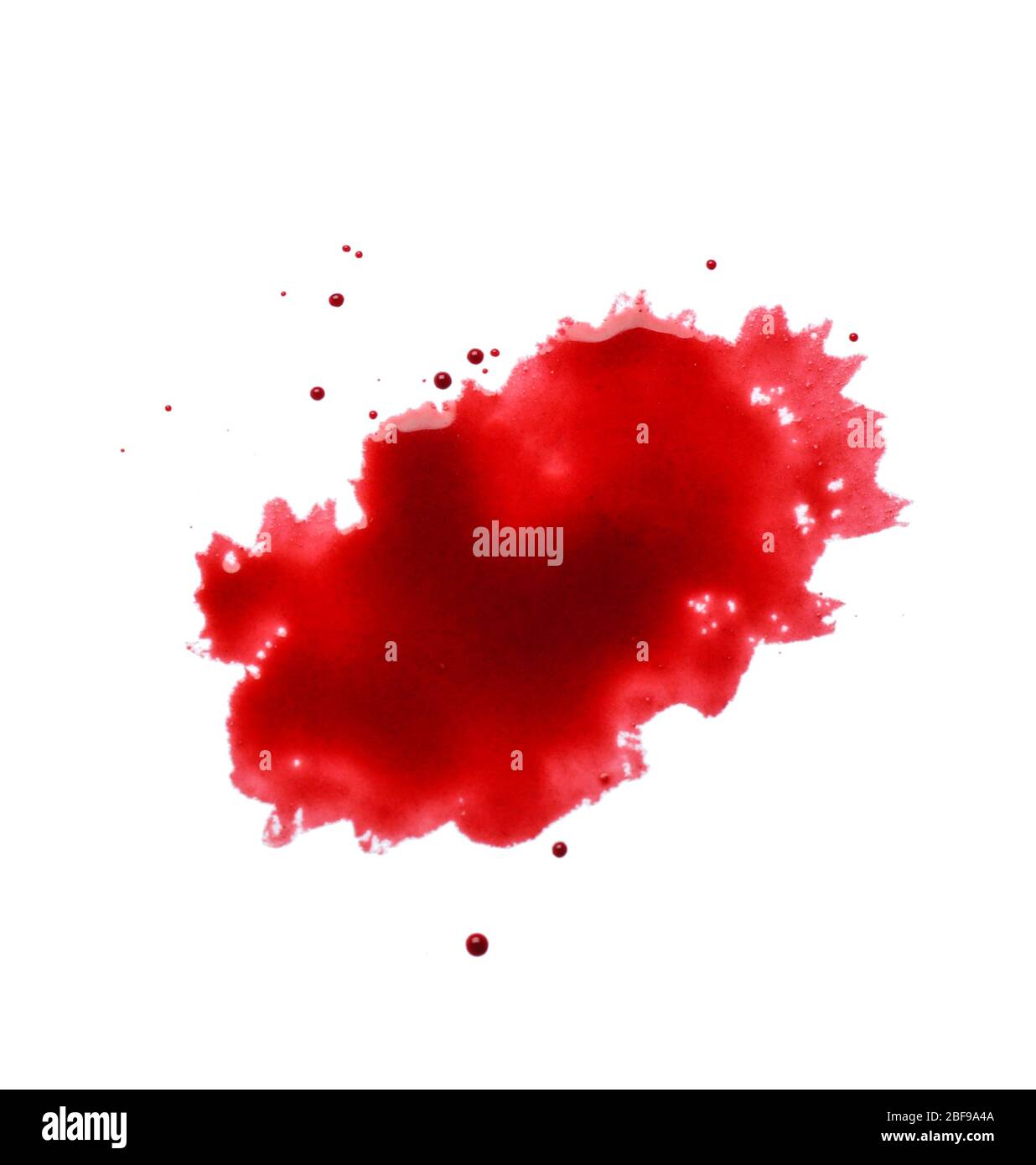 Blood spot on white background Stock Photo - Alamy