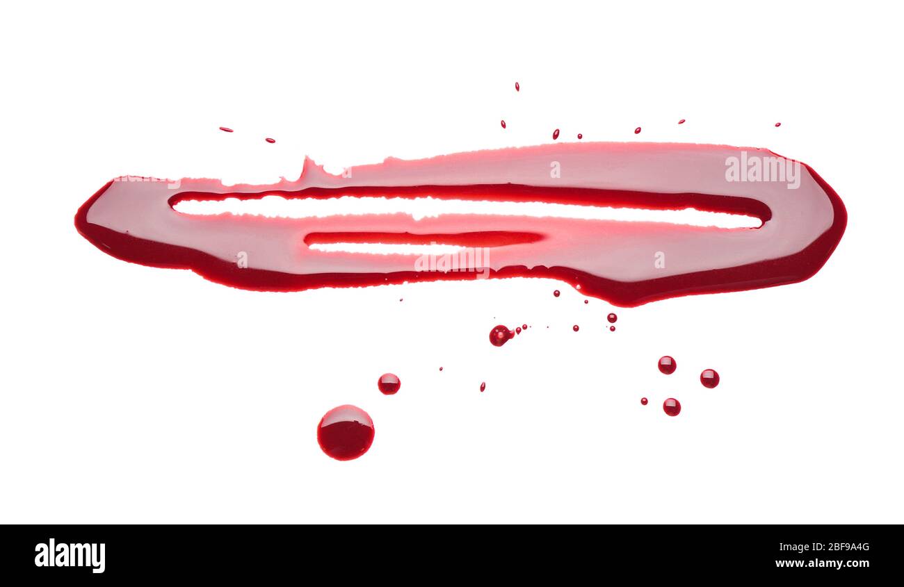 Blood spot on white background Stock Photo - Alamy
