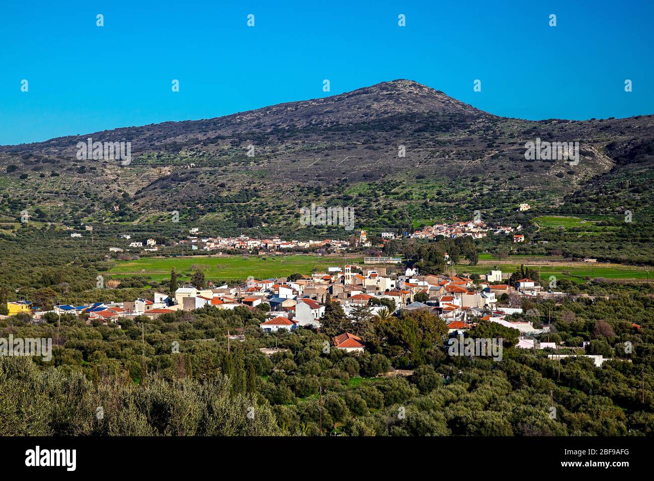 Kastelli (front) and Fourni (back) villages, Epano Mirabello, Agios ...
