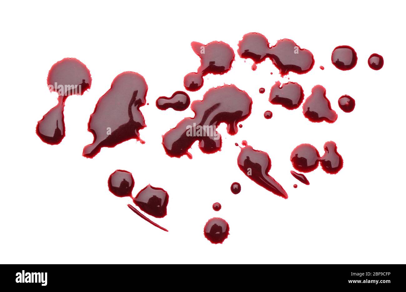 Blood spots on white background Stock Photo - Alamy