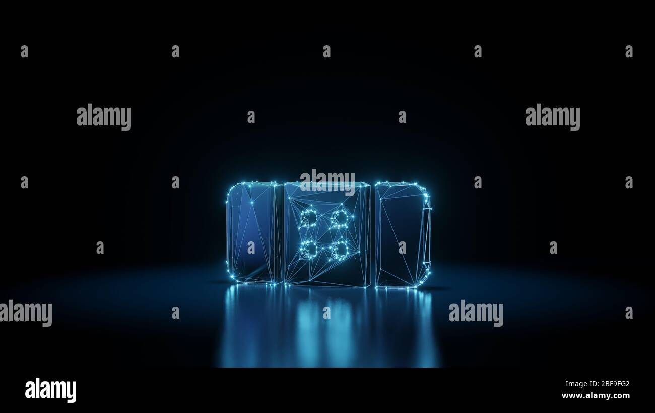 3d rendering wireframe digital techno neon glowing symbol of band aid ...