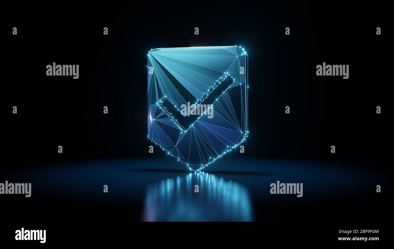 3d rendering wireframe digital techno neon glowing symbol of been here ...