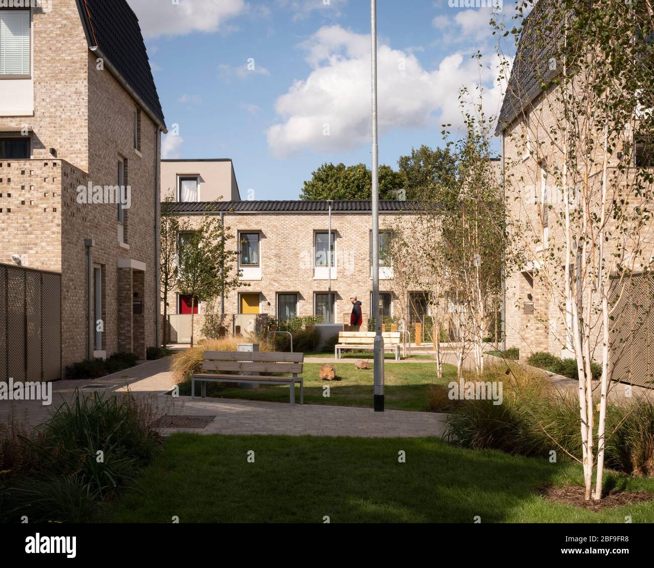 View from landscaped courtyard. Goldsmith Street, Norwich, United ...