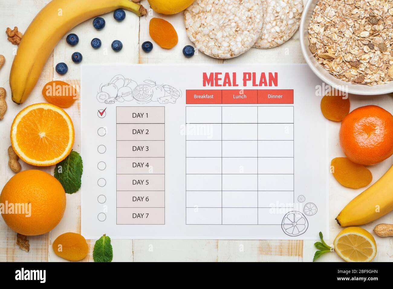 Blank meal plan different products hi-res stock photography and images ...