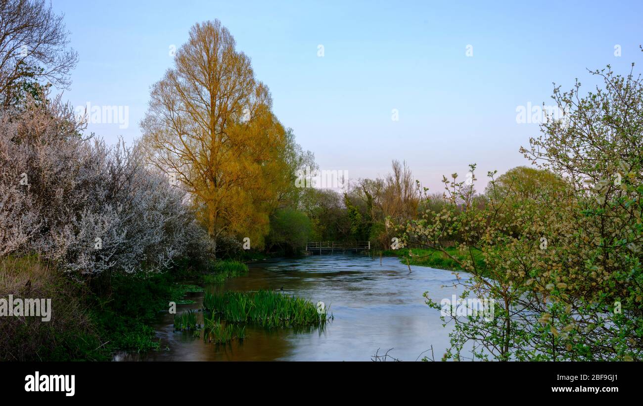 Exton, UK - April 10, 2020: Sunset over Old Winchester Hill from near ...