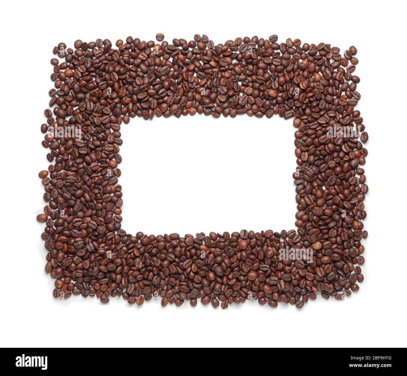 Frame made of coffee beans on white background Stock Photo - Alamy