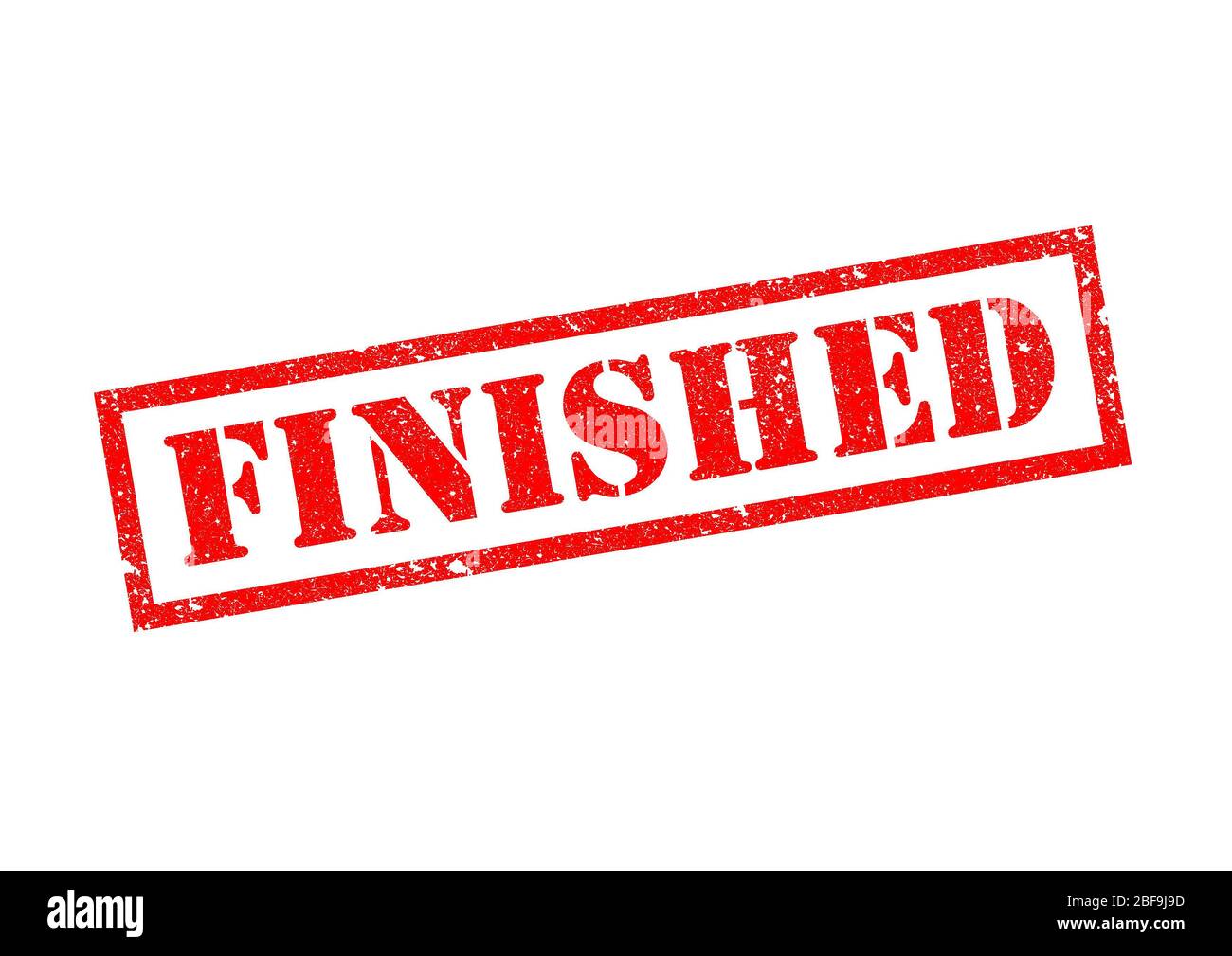 FINISHED red Rubber Stamp over a white background Stock Photo - Alamy