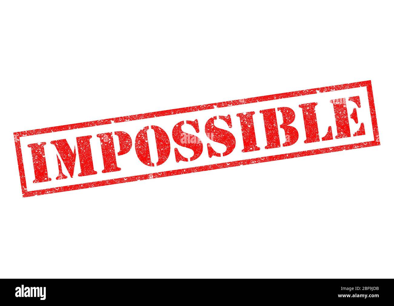 IMPOSSIBLE red Rubber Stamp over a white background Stock Photo - Alamy