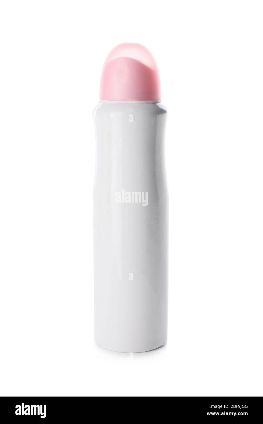Spray deodorant on white background Stock Photo - Alamy