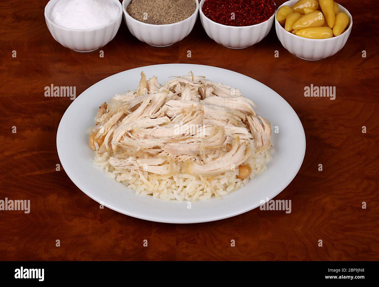 excellent turkish food, chicken on rice Stock Photo - Alamy