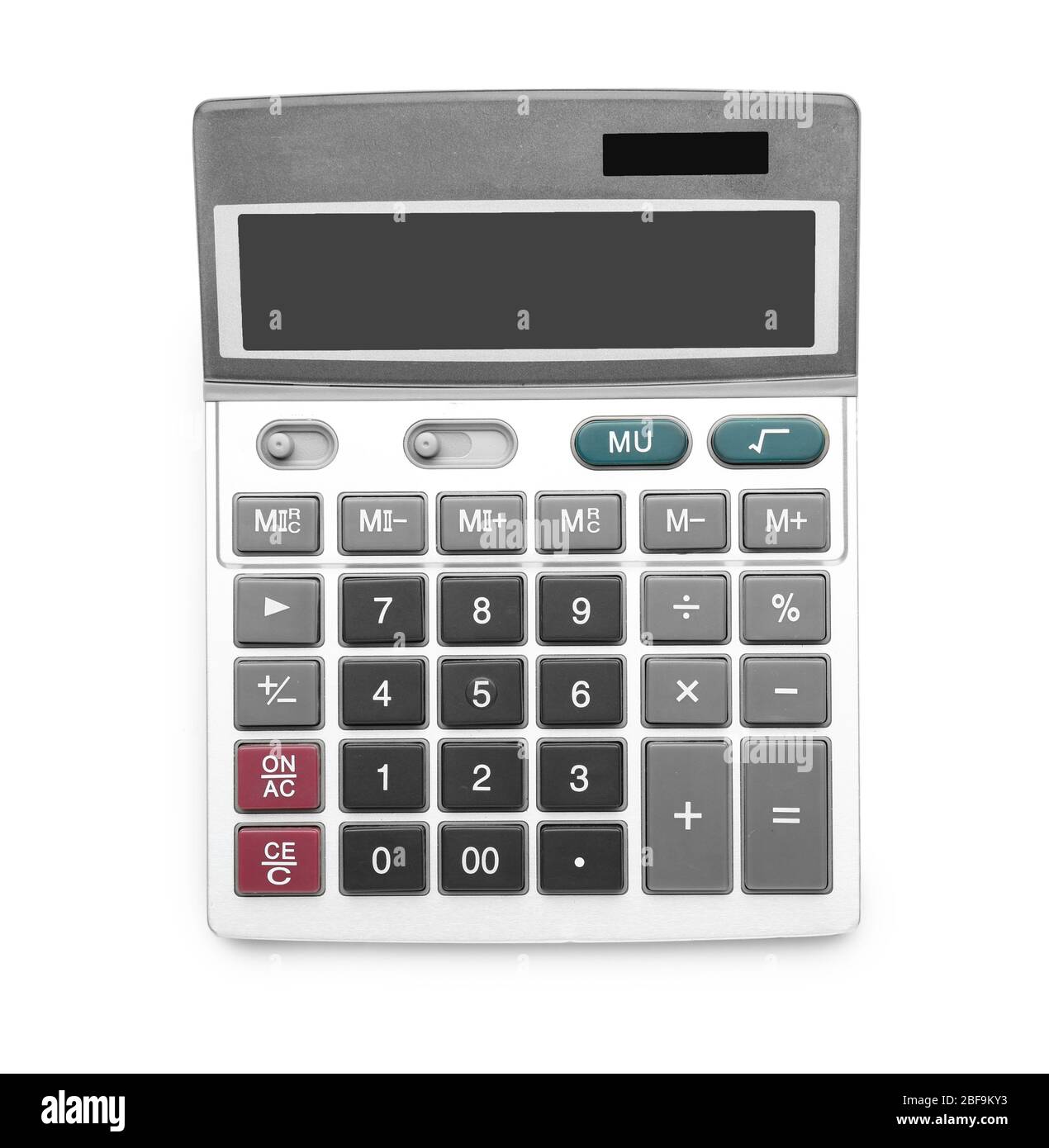 Modern calculator on white background Stock Photo - Alamy