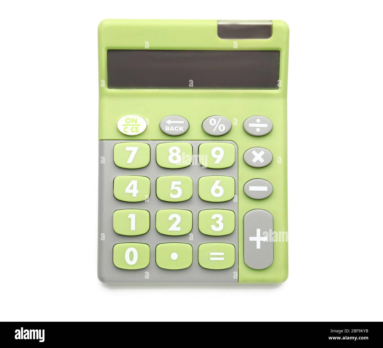 Modern calculator on white background Stock Photo - Alamy