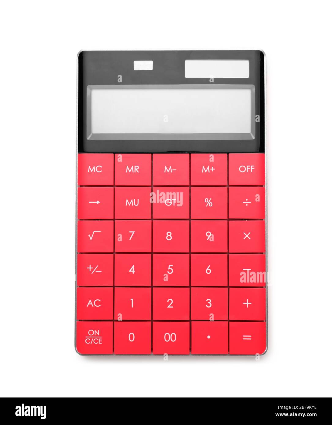 Modern calculator on white background Stock Photo - Alamy