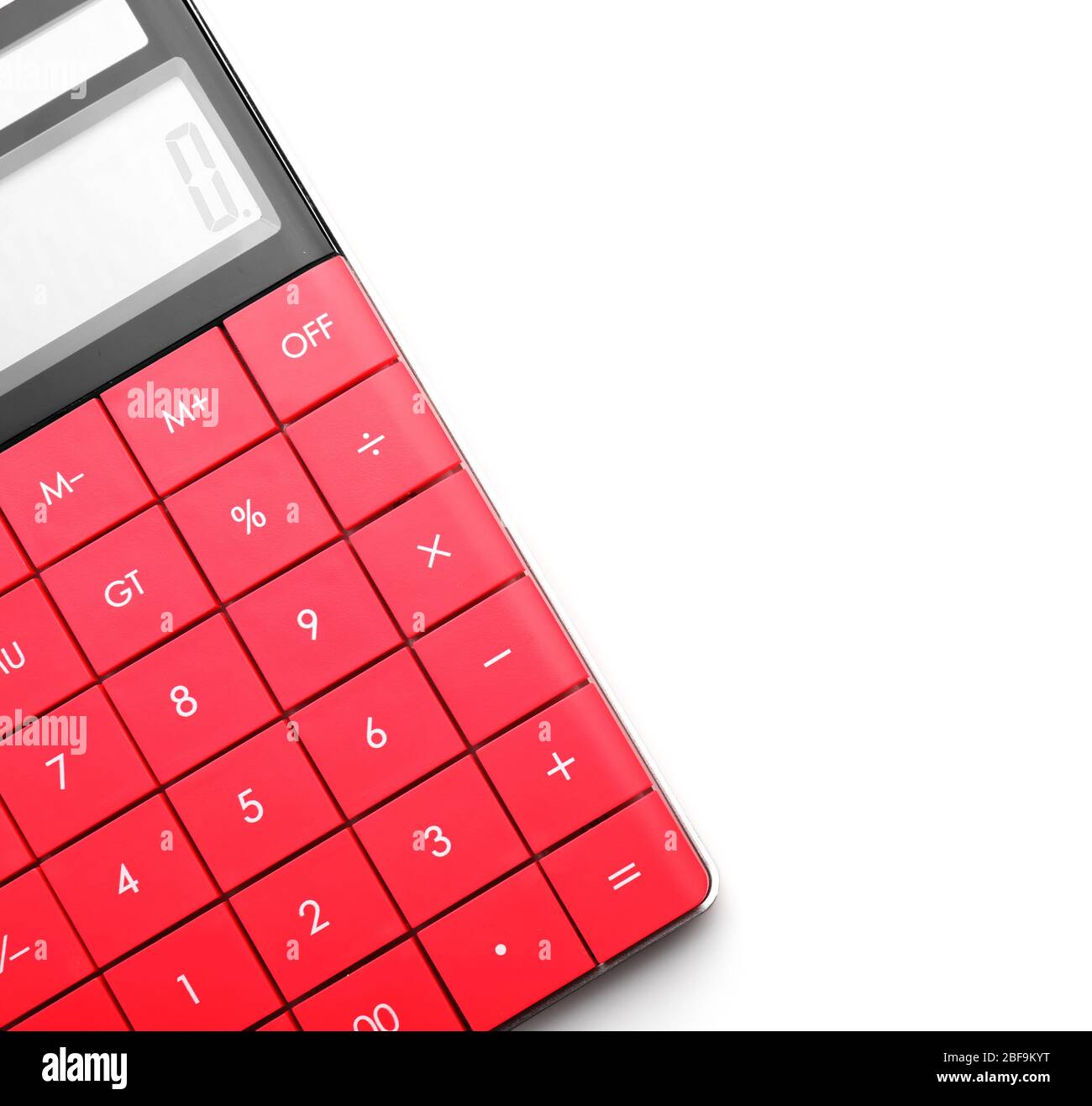 Modern calculator on white background Stock Photo - Alamy