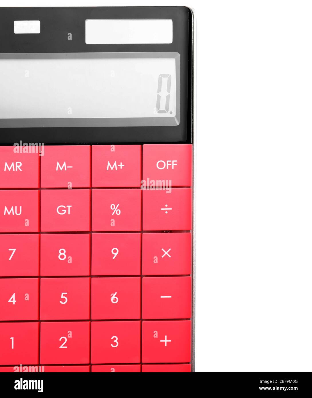 Modern calculator on white background Stock Photo - Alamy