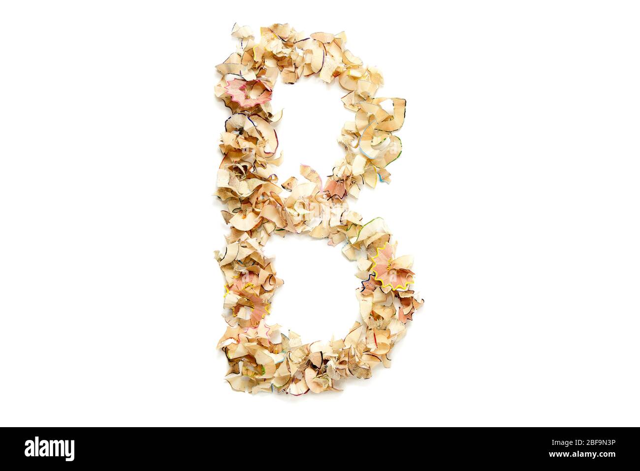 Letter B made from coloured pencil shavings for use in your design ...