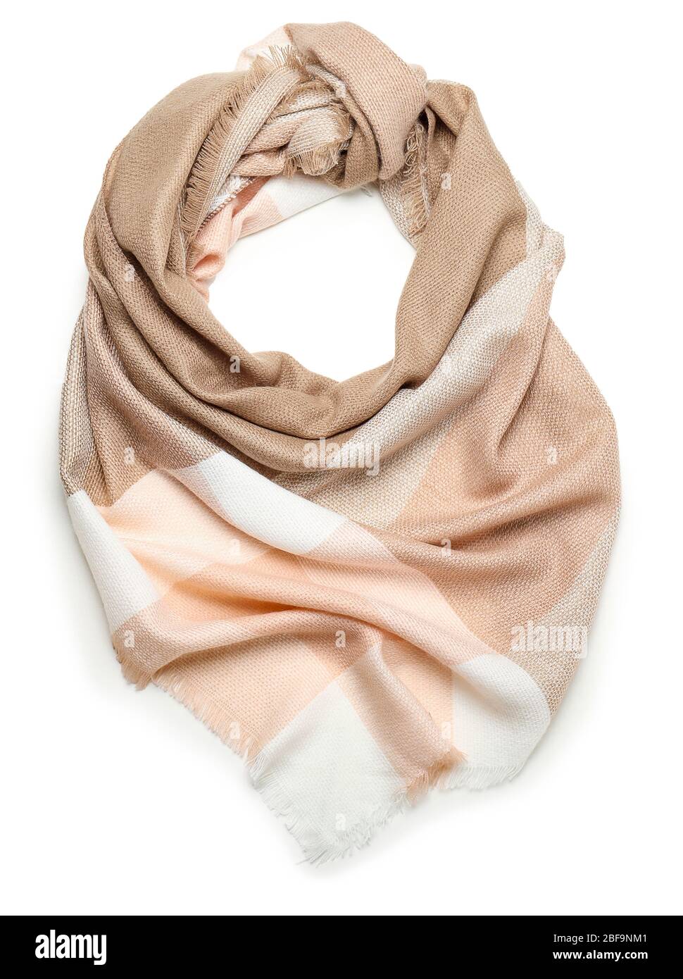 Beautiful scarf on white background Stock Photo - Alamy