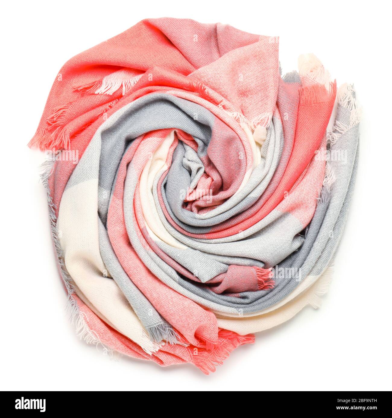 Beautiful scarf on white background Stock Photo - Alamy