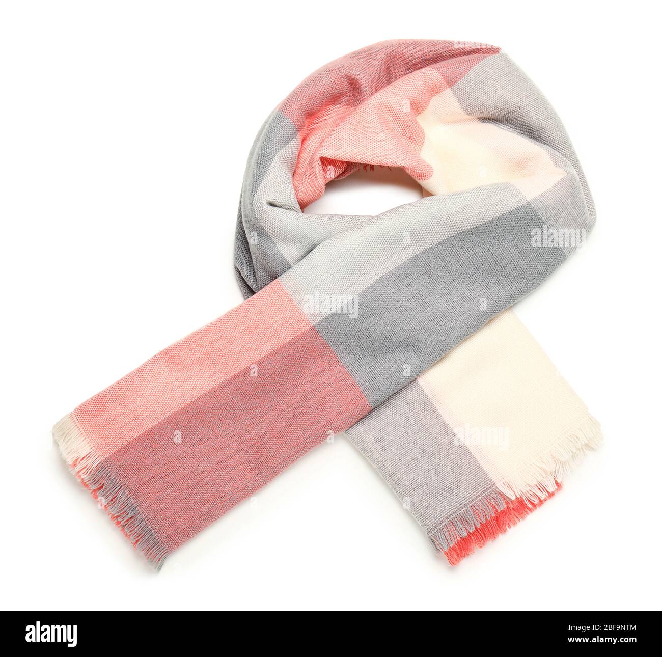 Beautiful scarf on white background Stock Photo - Alamy