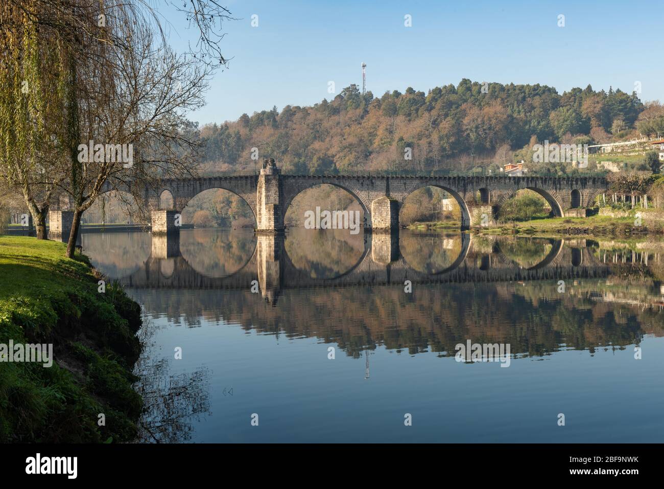 Bridge of Ponte da Barca, ancient portuguese village, on Minho river ...