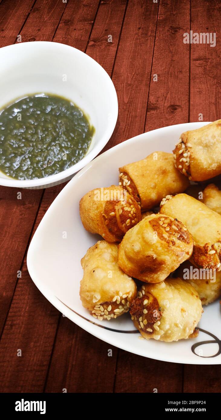 Home Made - Crispy stuffed potato cutlets - Indian Snacks Stock Photo ...