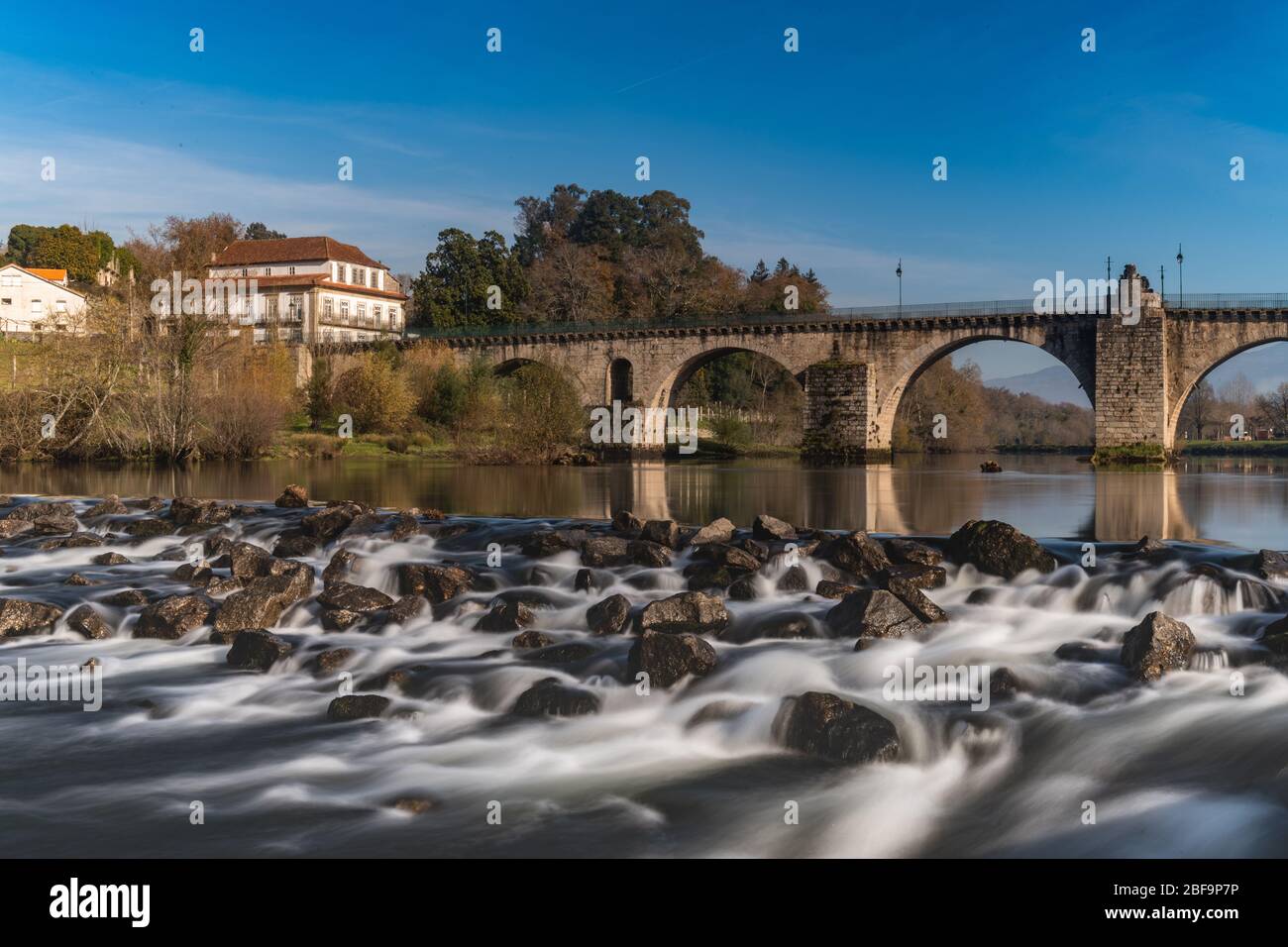 Bridge of Ponte da Barca, ancient portuguese village, on Minho river ...