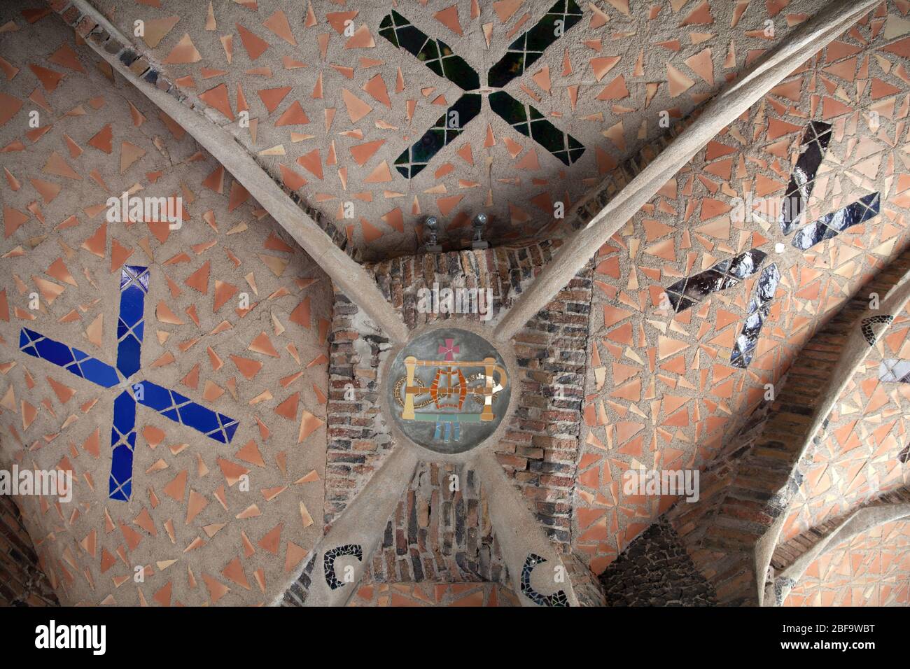 Santa Coloma de Cervello, Spain - 15 January 2019: Church of Colonia ...