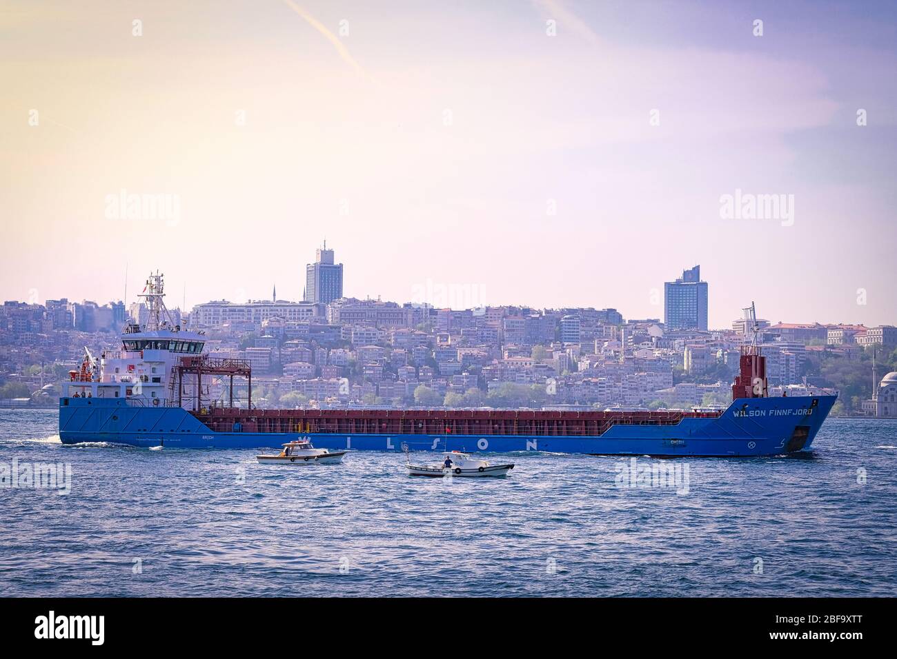 Container ship passing through Istanbul Strait Stock Photo - Alamy