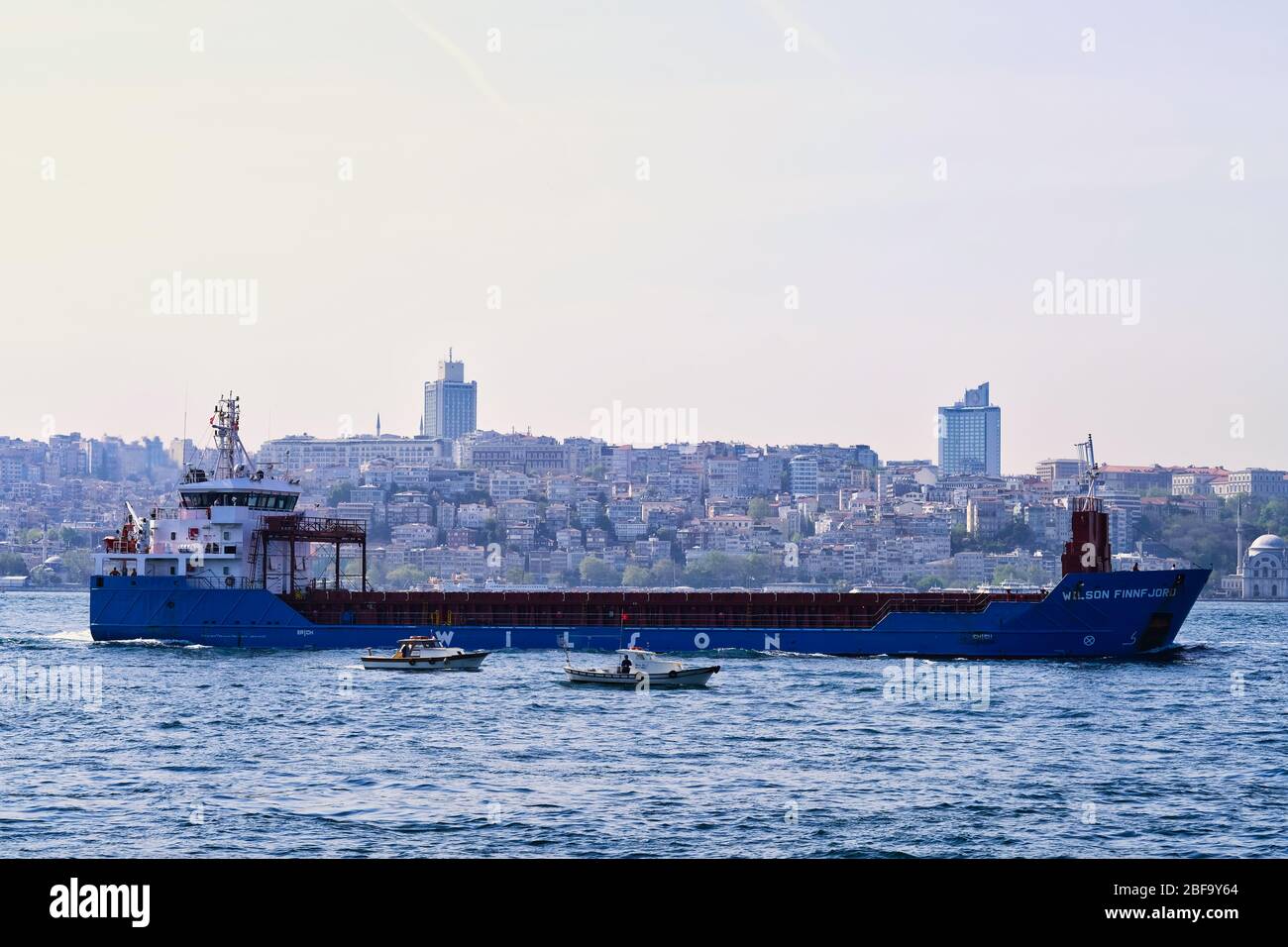 Container ship passing through Istanbul Strait Stock Photo - Alamy