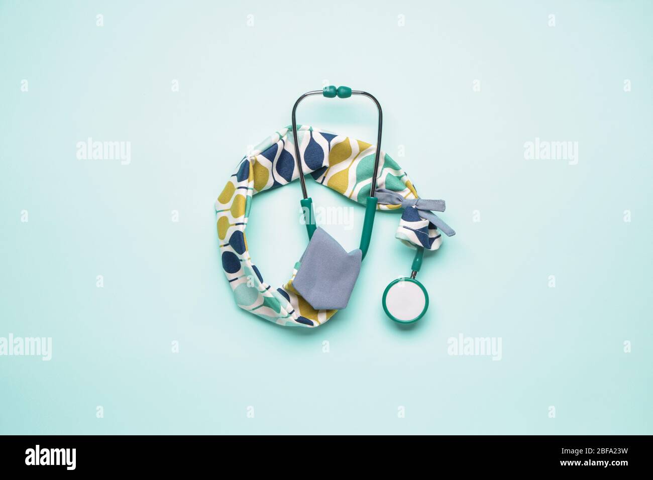 Stethoscope with cover on color background Stock Photo - Alamy