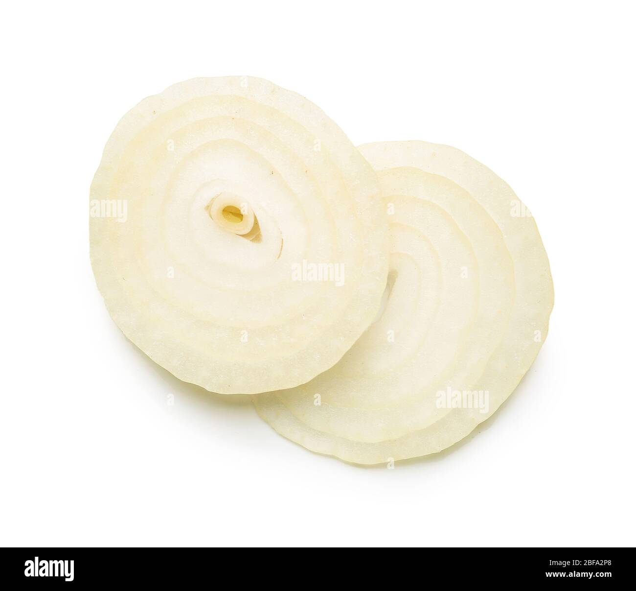 Fresh raw onion rings on white background Stock Photo - Alamy