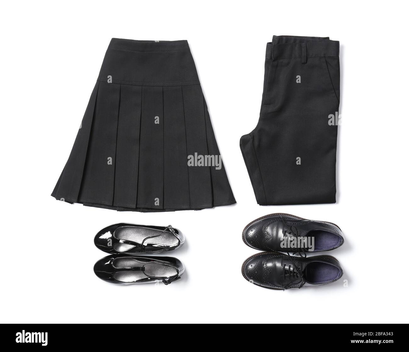 Stylish school uniform on white background Stock Photo - Alamy