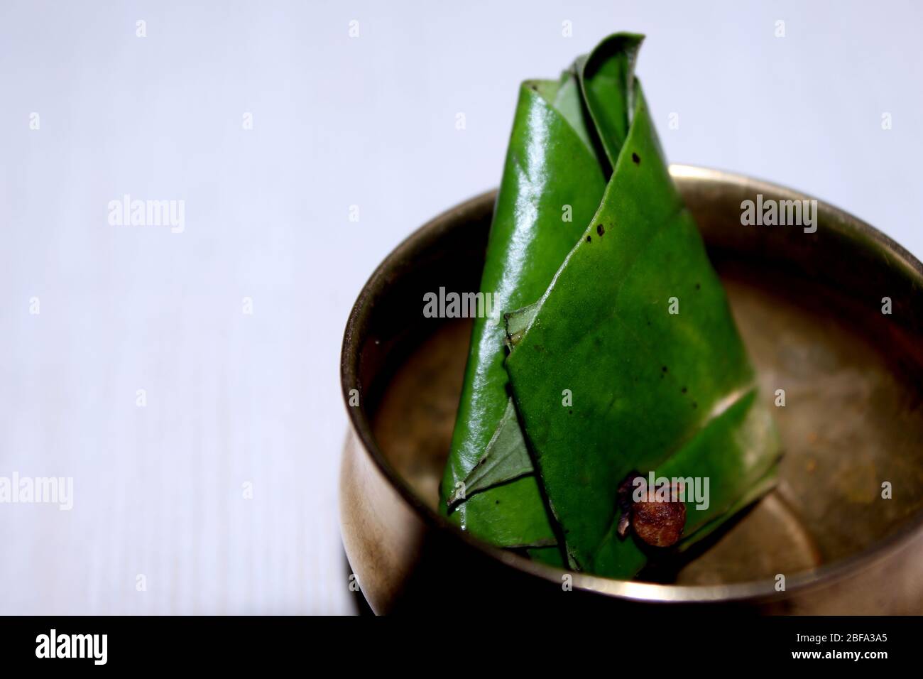 Indian Mouth Freshener Sweet Paan, betel nut leaf served in vintage ...