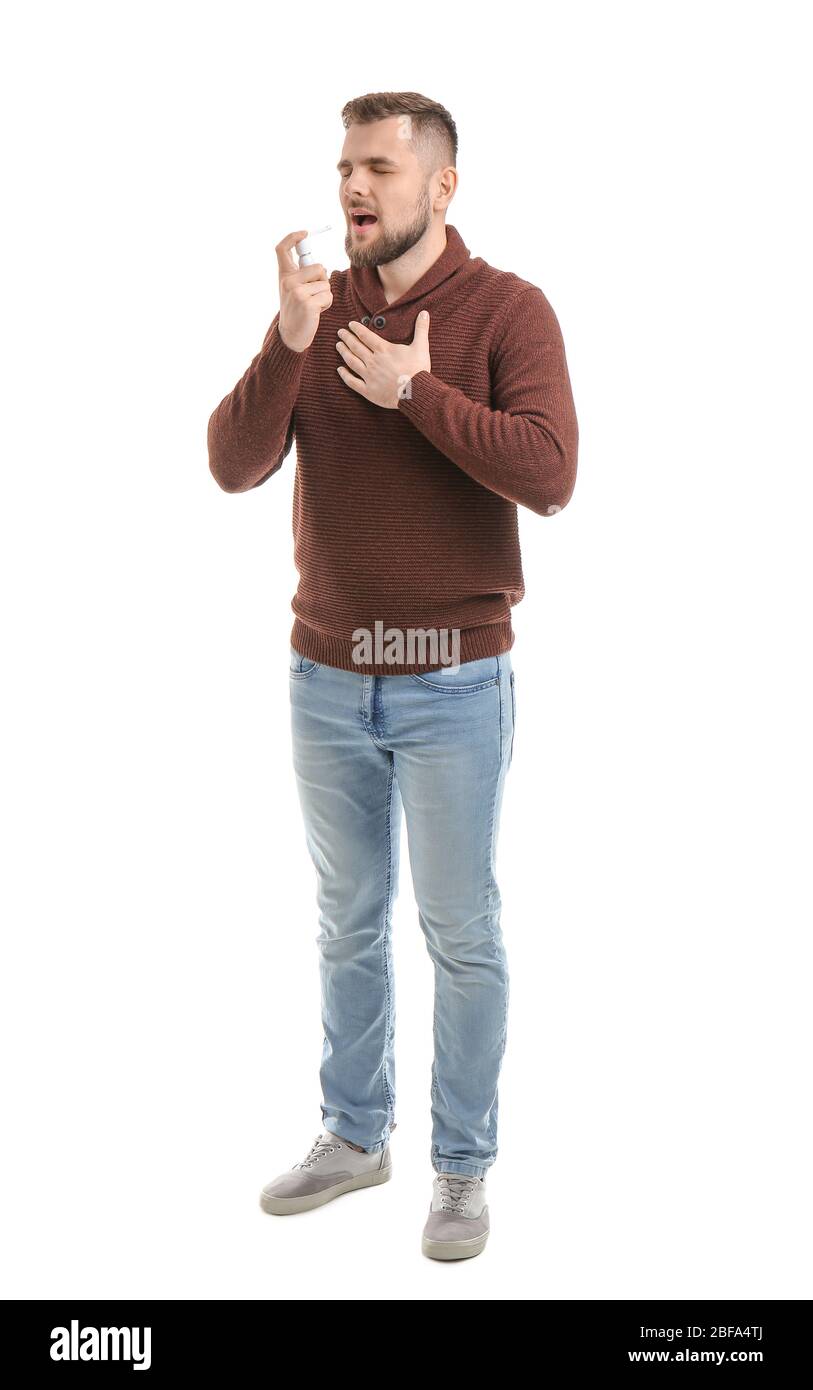 Young man cold sore Cut Out Stock Images & Pictures - Alamy